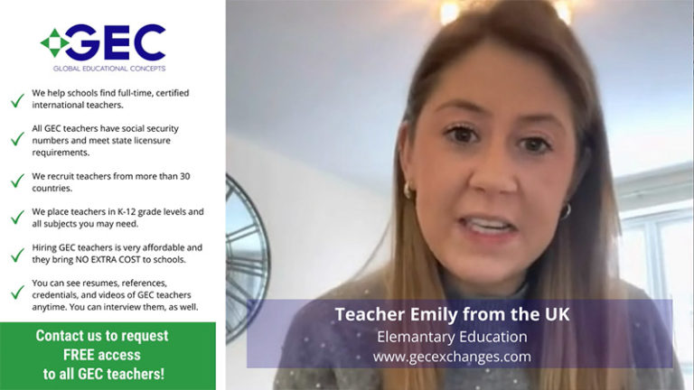 Teacher Emily From The Uk Teaches Elementary Education Gec Global